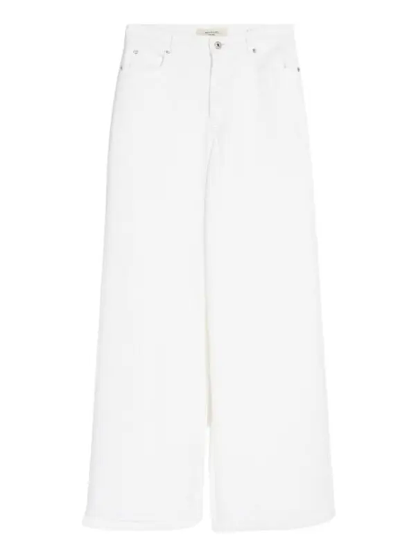 Max Mara Logo Embellished Classic Five Pockets Jeans - White