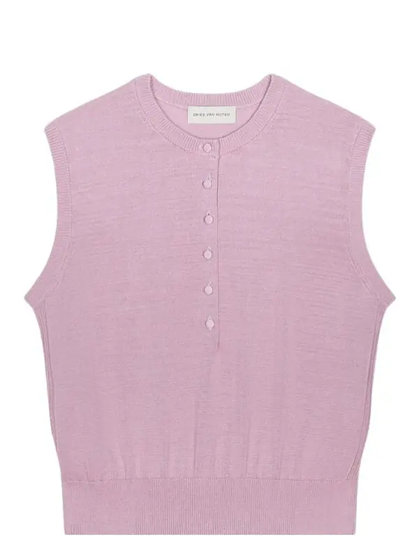 Dries Van Noten Sleeveless Cotton Vest - Ancient Rose