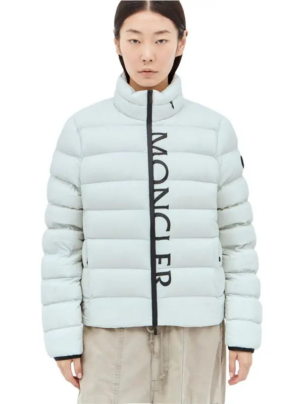 Moncler Zip Up Quilted Jacket - Ice Tuff