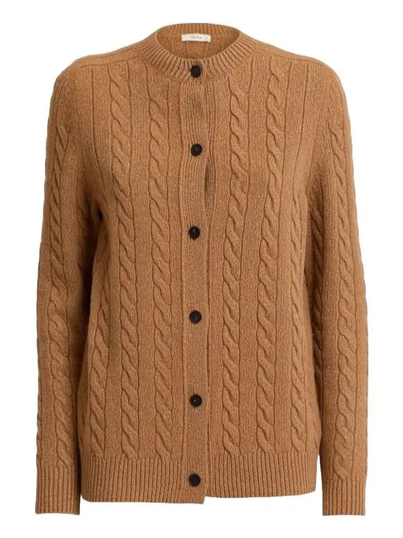 THE ROW Knit Wool Cardigan With Ribbed Detailing - Brown