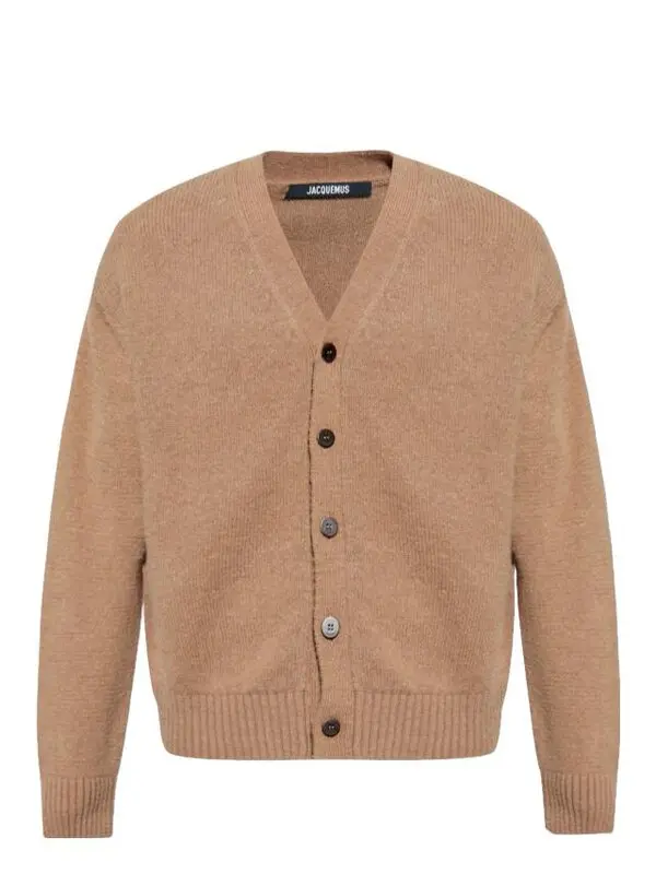 Jacquemus Long Sleeve V-neck Cardigan - Brown