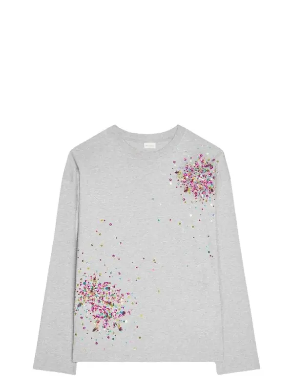 Dries Van Noten Embellished Crewneck Sweatshirt - Grey Melange