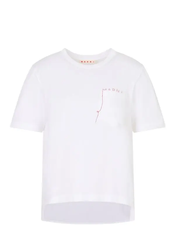 Marni Hand-stitched Logo T-shirt - Ivory