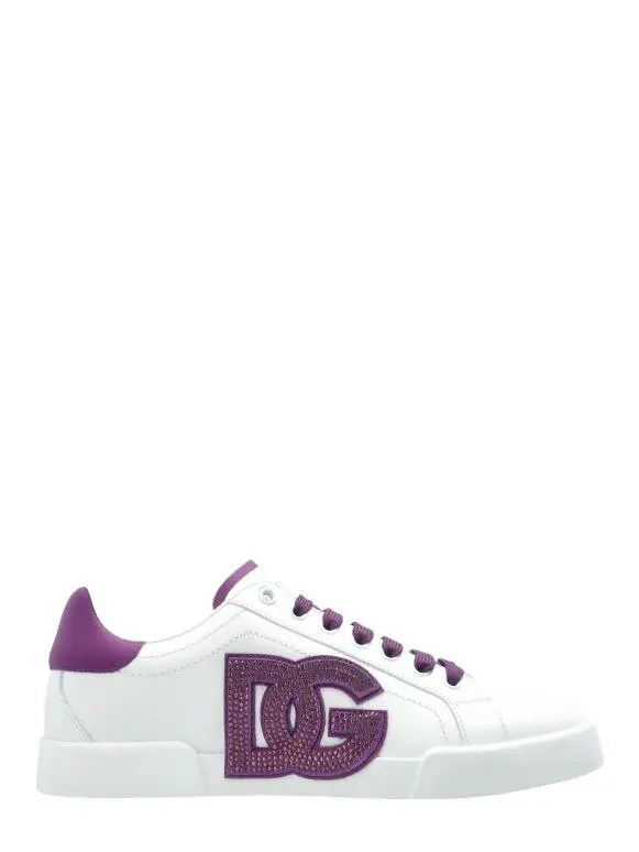 Dolce & Gabbana Portofino Dg Logo Sneakers - White