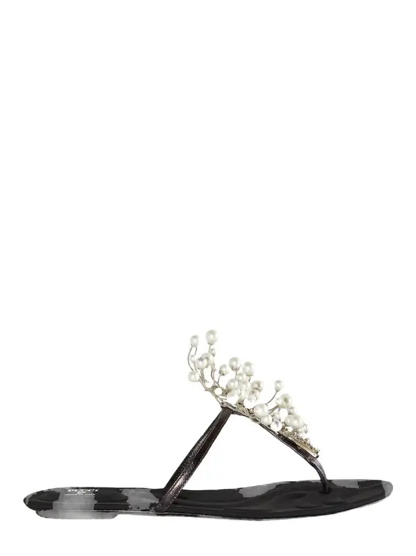 Emilio Pucci Embellished Thong Sandals - Black