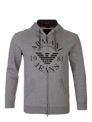Emporio Armani Logo And Hat Casual Jacket - Gray