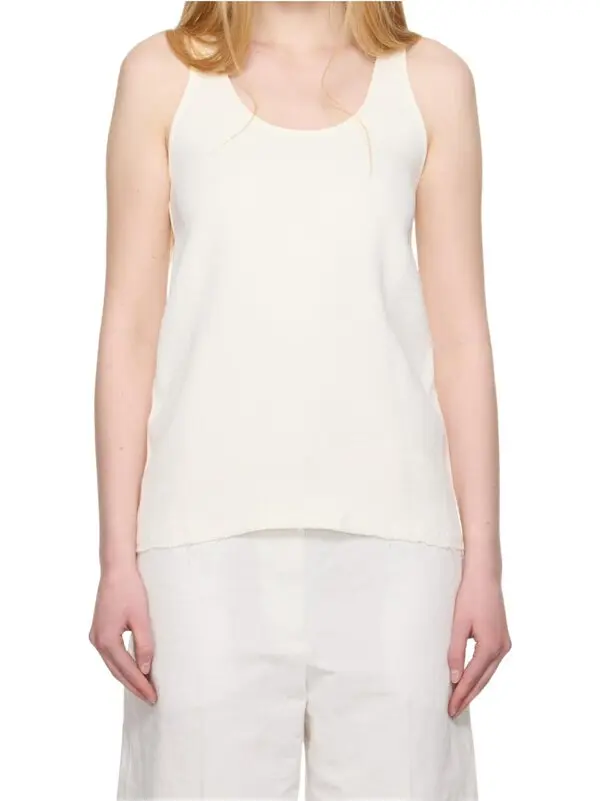 TOTEME Textured Crewneck Tank - White