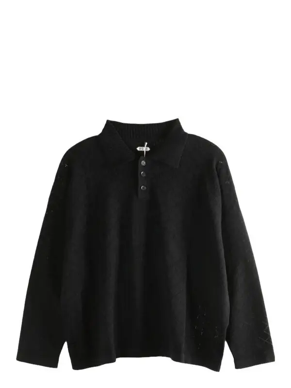 BODE Anisette Open-knited Polo Shirt - Black