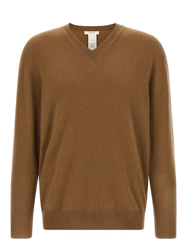 THE ROW Numi V-neck Cashmere Sweater - Brown