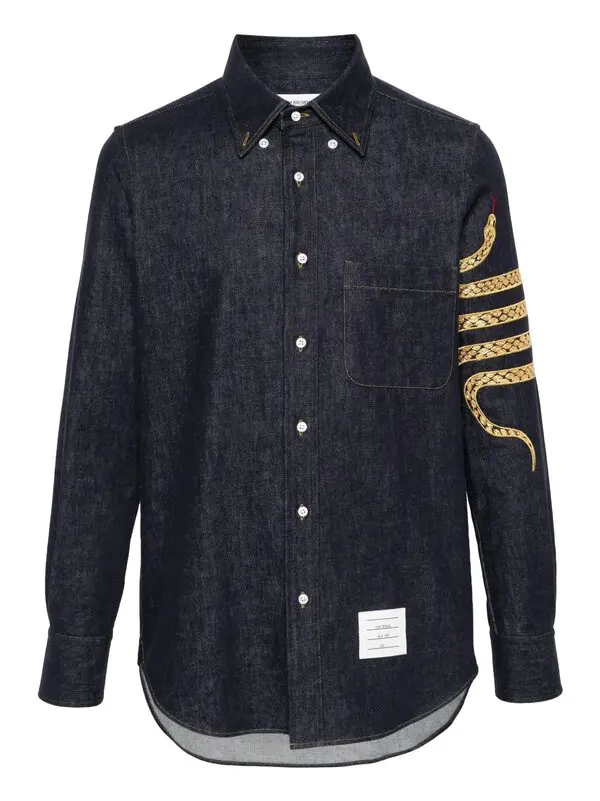 Thom Browne Lunar New Year Straight Fit Broad Shirt - Indigo