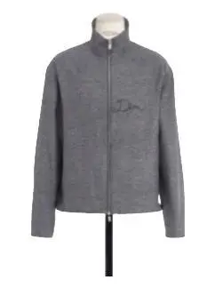 Dior Zipped Shirt With Ribbon Embroidery - Gray