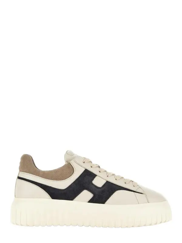 Hogan H-striped Sneakers - Blue Ivory Beige