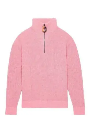 J.W.ANDERSON Jw Anderson Half-zip High Neck Knitted Sweater - Bubble Gum