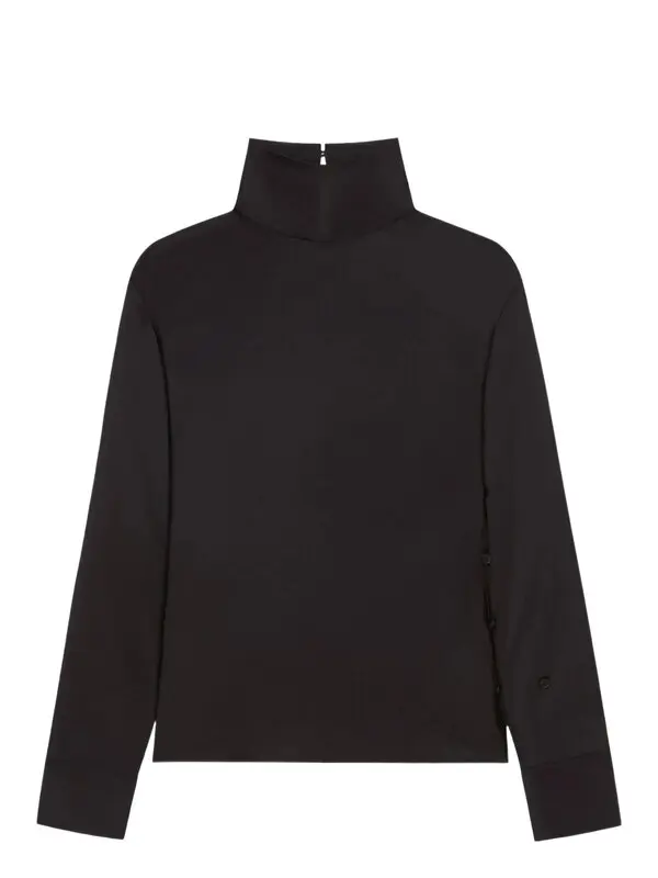 COURREGES Asymmetrical Top With Stand Collar - Black
