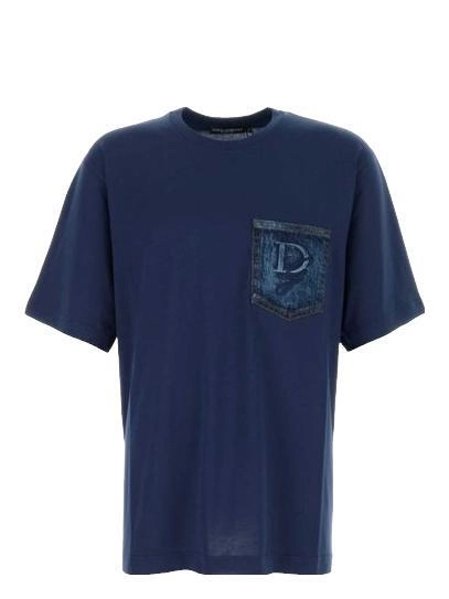 Dolce & Gabbana Dolce Gabbana Logo Detailed Jersey T-shirt - Blue