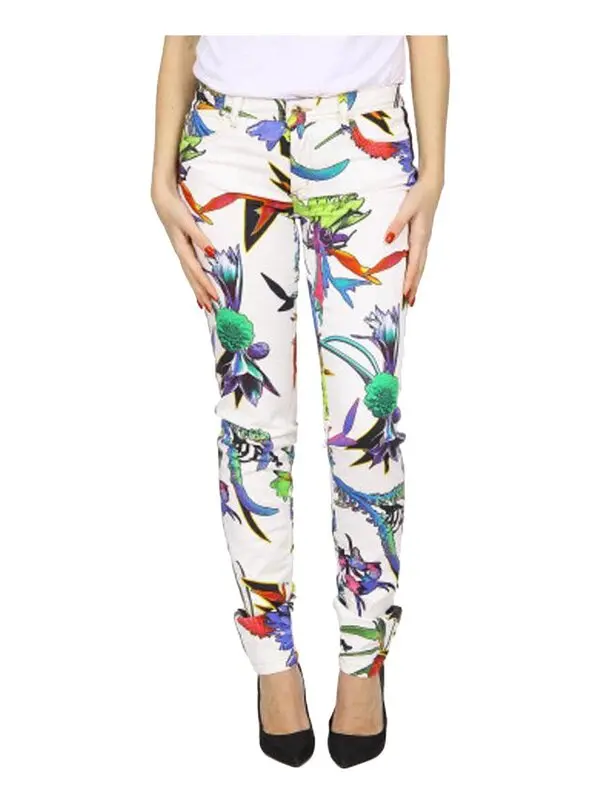Just Cavalli Multicolored Skinny Jeans - White