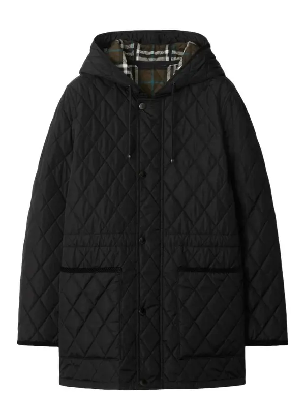 Burberry Devon Quilted Hooded Parka - Black