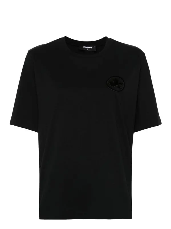 Dsquared2 Flocked Logo T-shirt - Black