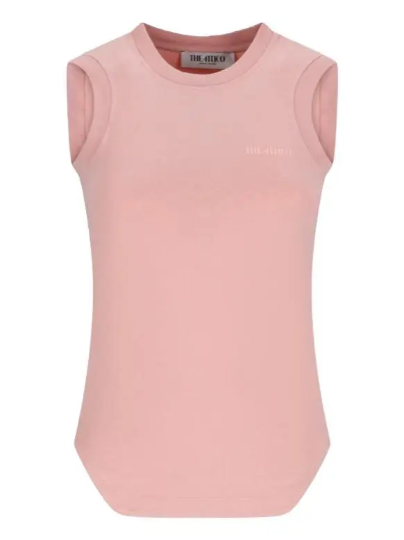 Attico Logo Embroidered Sleeveless Top - Pink