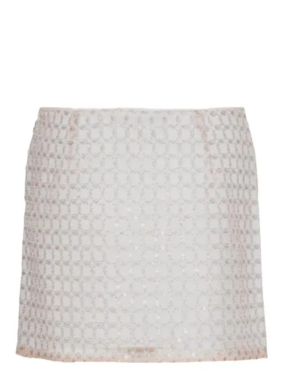 ROTATE BY BIRGER CHRISTENSEN Embellished Mini Skirt - Beige
