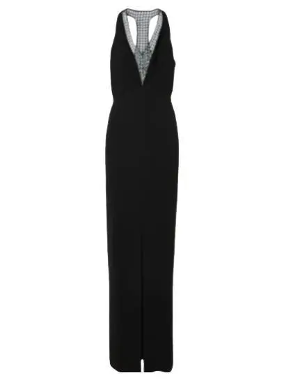 Max Mara Seclo Embellished V-neck Sleeveless Dress - Black