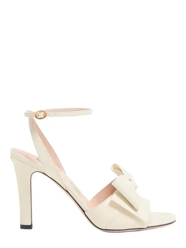 Valentino Garavani Bow Detailed Ankle-strapped Sandals - Ivory