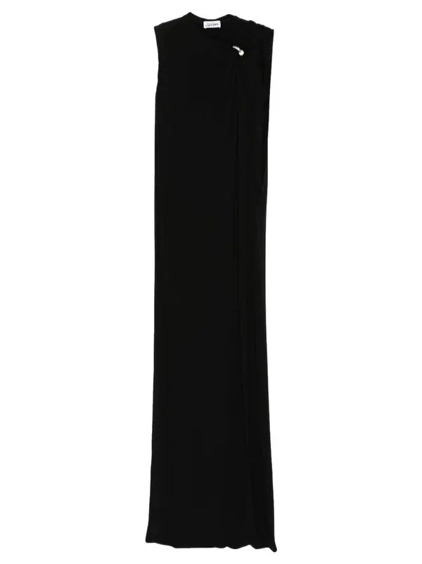 JEAN PAUL GAULTIER Sleeveless Maxi Dress With Metal Detail - Black