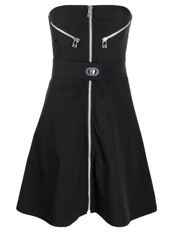 Bottega Veneta Zip-detail Strapless Dress - Black