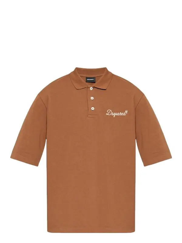 Dsquared2 Logo-embroidered Polo Shirt - Brown