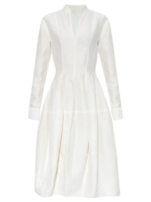 Bottega Veneta Rolled-up Sleeved Dress - White