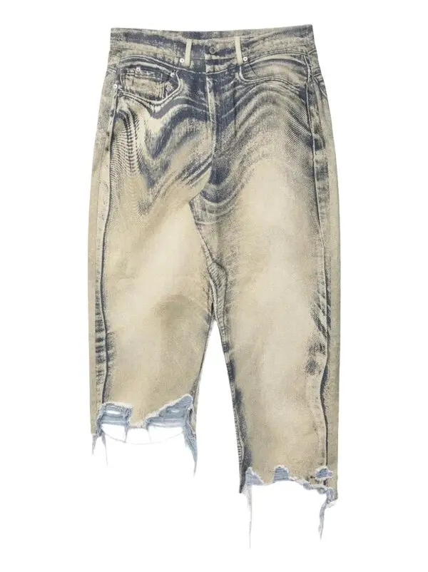 Camper Frayed Denim Asymmetrical Skirt - Sand Black