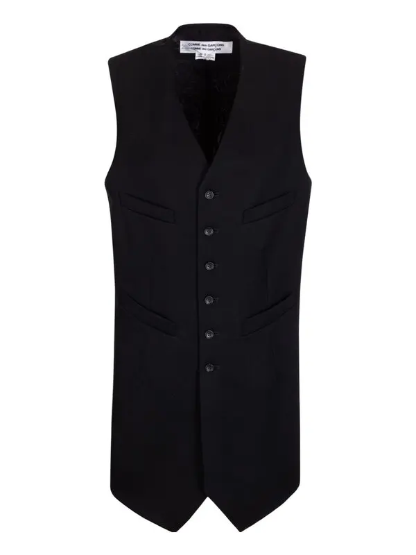 Comme Des Garçons Single Breasted Vest - Black