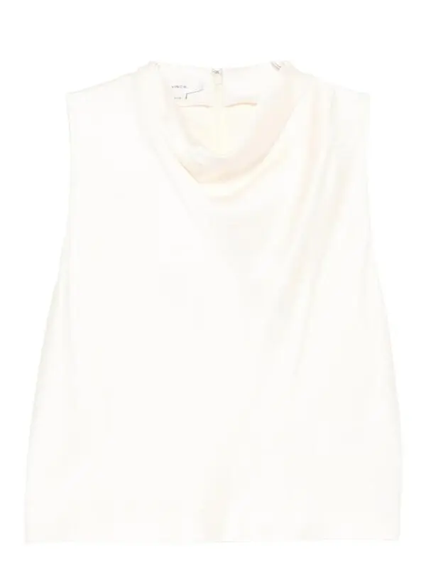 Vince Sleeveless Cowl Neck Top - Beige