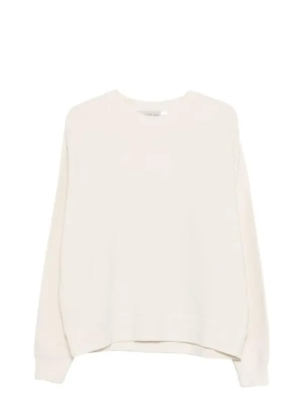 GOLDEN GOOSE Crew Neck Sweatshirt With Logo Embellishment - White