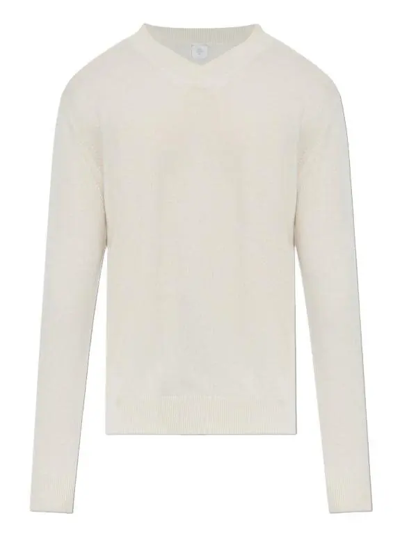Eleventy V-neck Sweater With Ribbed Details - Cream