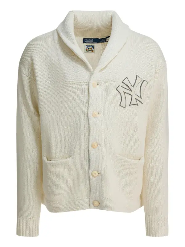Polo Ralph Lauren New York Yankees Embroidered Cardigan - White