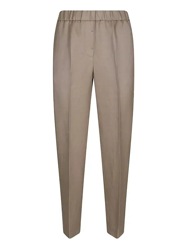 Peserico Elasticated Waistband Pleated Trousers - Gray