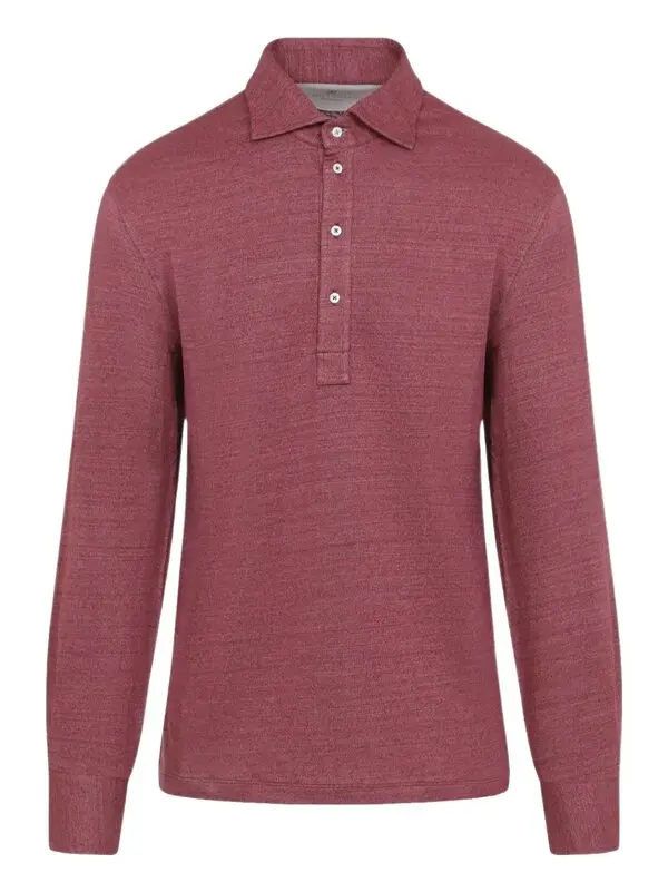 Brunello Cucinelli Long-sleeved Polo Shirt - Red