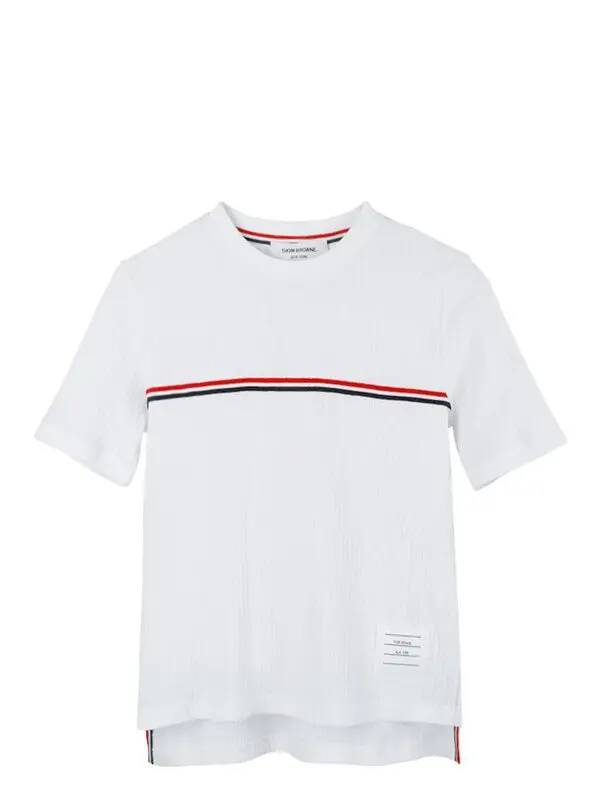 Thom Browne Rwb Striped Crewneck T-shirt - White