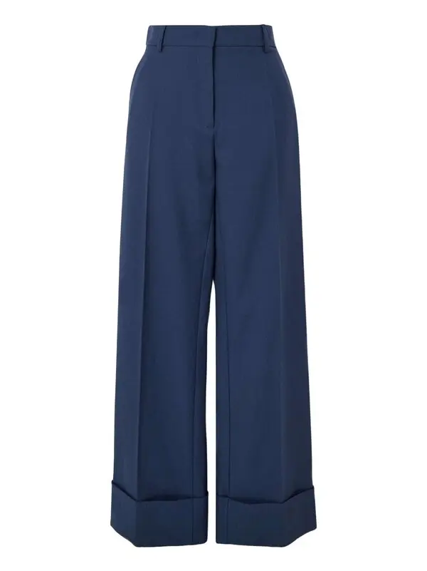 Valentino Garavani Belt-loop Wide-leg Trousers - Blue