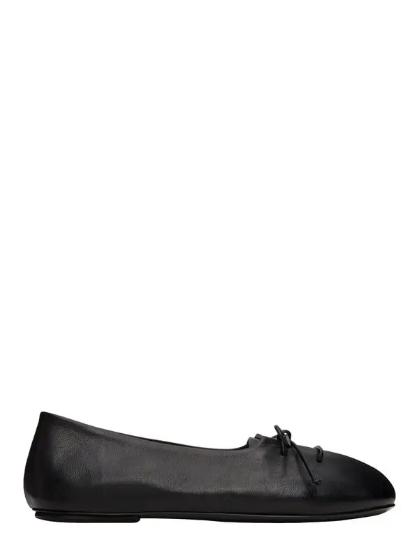 Marsèll Girella Ballet Flats With Ruched Laces - Black