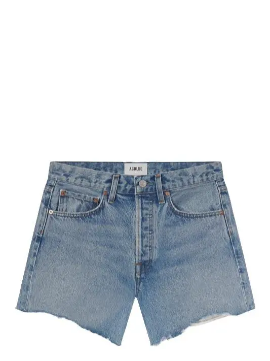 AGOLDE Parker Long Distressed Denim Shorts - Community