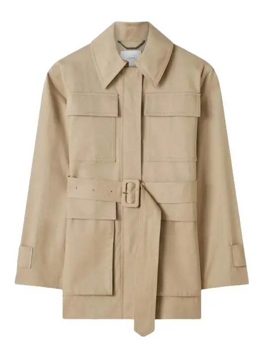 JOSEPH Belted Utility Coat - Dark Powder