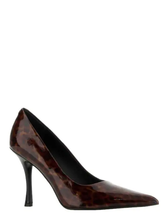 FERRAGAMO Printed Pointed Toe High Heel Pumps - Black