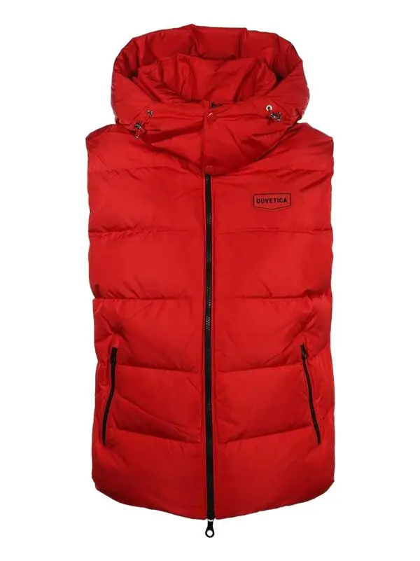 Duvetica Quilted Hooded Vest - Red