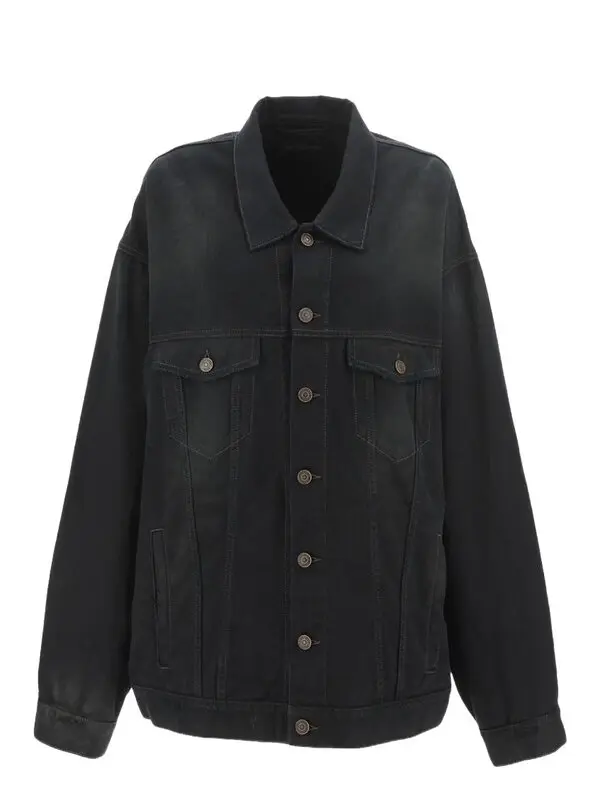 Balenciaga Oversized Fit Denim Jacket - Black