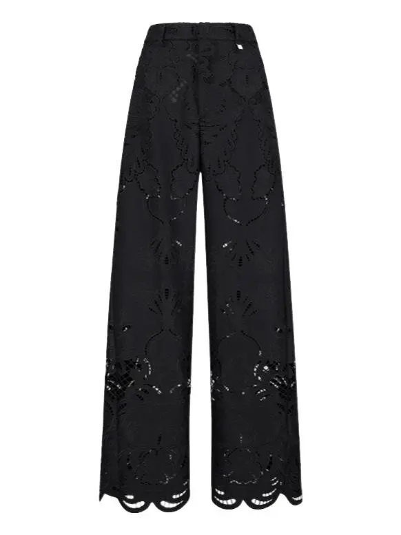 Giuseppe Di Morabito Scalloped-hem Lace Trousers - Black