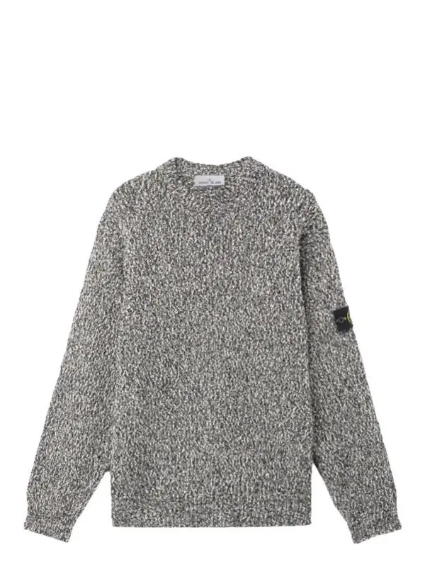 Stone Island Speckled Cotton Knit Crewneck Jumper - Black Blend
