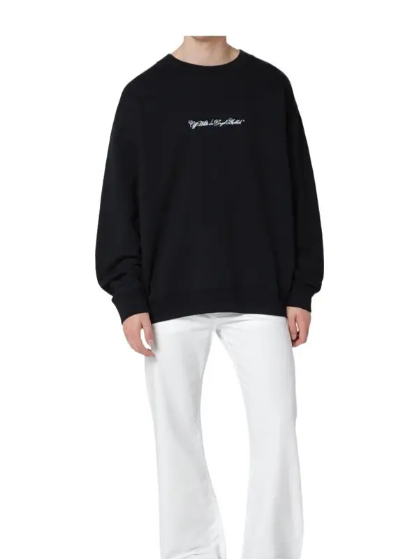 Off-White Logo Printed Crewneck Sweatshirt - Black