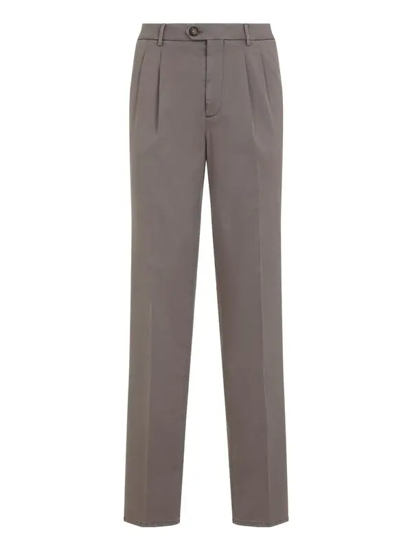 Brunello Cucinelli Straight-leg Tailored Trousers - Gray